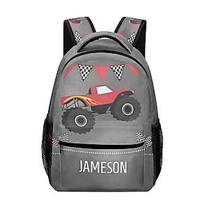 Eiis Cool Monster Truck Personalized School Backpack for Teen Kid-Boy /Girl Primary Daypack Travel Bookbag One Size P22889 P22889