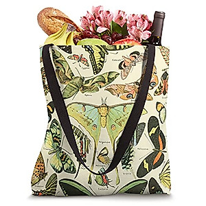 Luna Moth Butterfly Vintage Botanical Biology Illustration Tote Bag