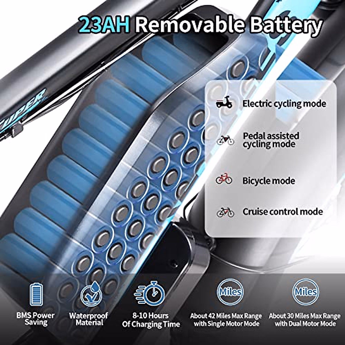 KETELES K800 2000W 23AH Electric Bike for Adults, 26'' All Terrain Fat Tire Beach Snow Electric Bicycle Dual Motor Removable Battery Up to 30MPH Mountain Ebikes Hydraulic Disc Brake Electric City Bike