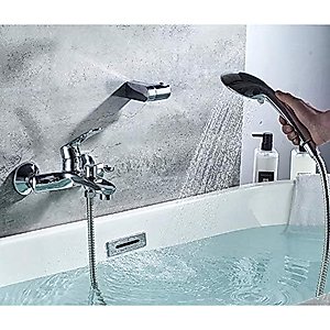 Kitchen Taps Bathtub Faucets Wall Deck Mounted Bathroom Shower Faucet Set Rainfall Bathtub Shower Mixer Bath With Shower Hand