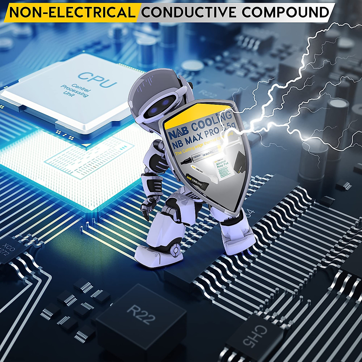 Nab Cooling Thermal Compound Paste for Heatsink 3.5g Maximum Thermal Conductivity, High Density, Easy Application Bonus Spatula, Noncorrosive (3.5g)