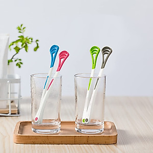 ELANE 12 Pcs Plastic Tongue Scraper for Adults,Tongue Scraper for Kids Tongue Brush for Healthy Oral Care