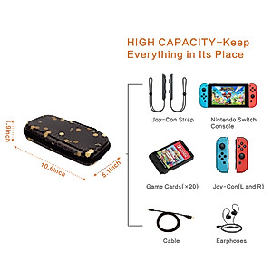Drodalala Nintendo Switch Carrying Case OLED 2021, Nintendo Switch Case 2017 Girls, 20 Game Card Slots for Nintendo Switch Console Joy-Con, Dockable Heystop Protective Controller Case Accessories