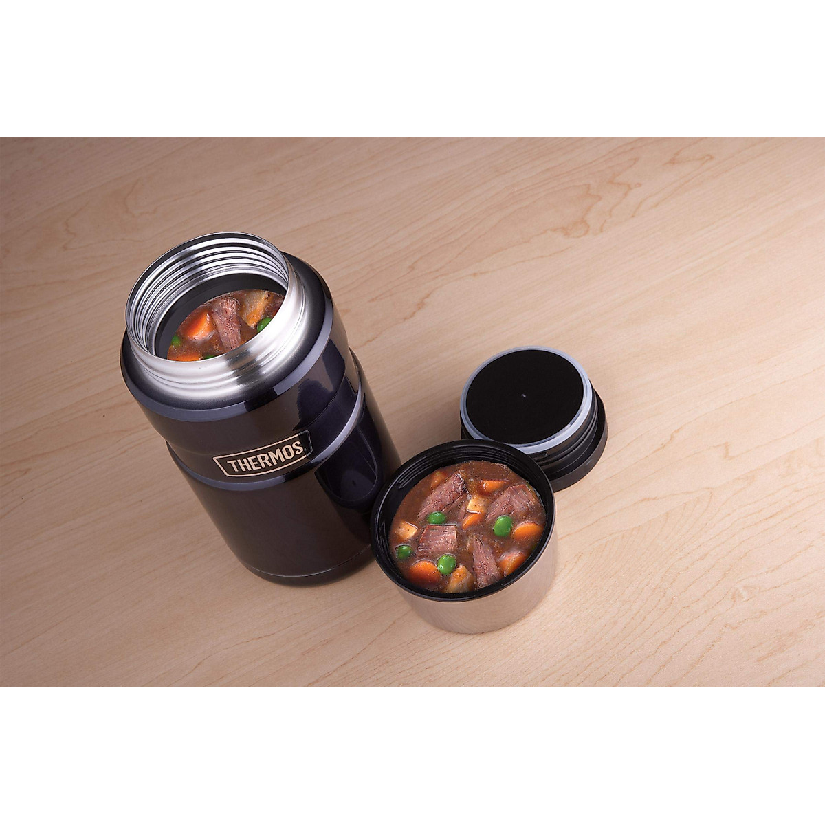 THERMOS Stainless King Vacuum-Insulated Food Jar, 24 Ounce, Matte Steel