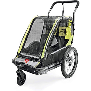 Allen Sports Deluxe Steel 1-Child Bicycle Trailer and Stroller, Green