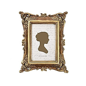 Sunlit Vintage Picture Frame 4x6 Inch, Luxury Antique Photo Frames with Glass Front, Photo Display, Tabletop Wall Hanging, Gift Ideas, Bronze Gold