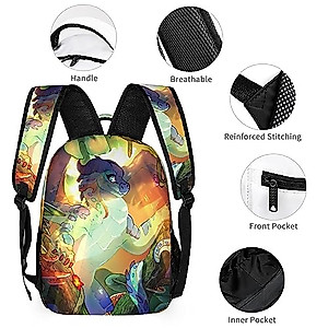 JAYWIS Fire Wings Dragon Backpack Large Capacity Laptop Bags Lightweight Multifunction Daypack for Daily/Work/Sport