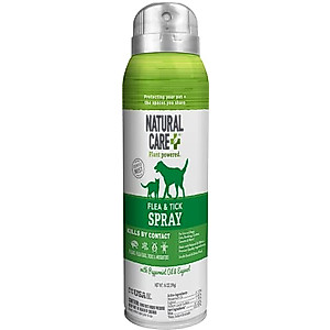 Natural Care Flea and Tick Spray for Dogs and Cats | Flea Treatment for Dogs and Cats | Flea Killer with Certified Natural Oils | 14 Ounces