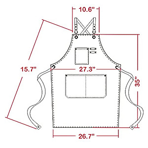 carrotez Adjustable Over sized Plus Size Canvas Apron with Pockets Men and Women Aprons