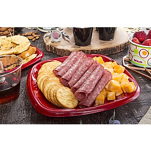 SOLO Cup Company Plastic Plates, Red Party 10in 30 CT Plates, (Pack of 4, 120 Count Total)