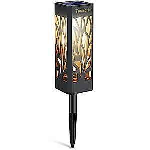 TomCare Solar Lights Outdoor Upgraded Bright Solar Pathway Lights Bigger Size Decorative Solar Garden Lights Waterproof Solar Powered Led Landscape Lighting for Path Lawn Patio Yard Walkway,Black(1)