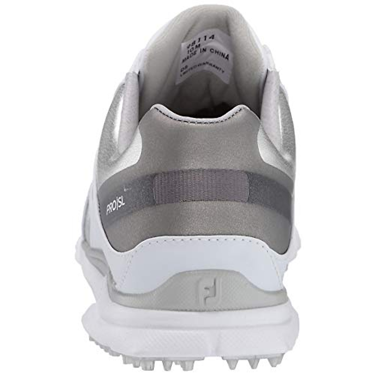 FootJoy Women's Pro|SL Previous Season Style Golf Shoes White/Silver/Grey, 5 M US