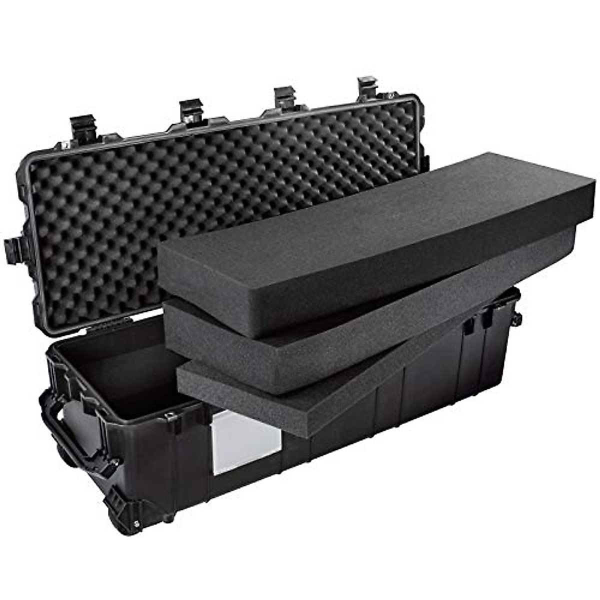 Eylar XXL 44 Inch Deep Heavy Transport Roller Gear, Camera, Tools, Equipment Hard Case Waterproof w/Foam Black