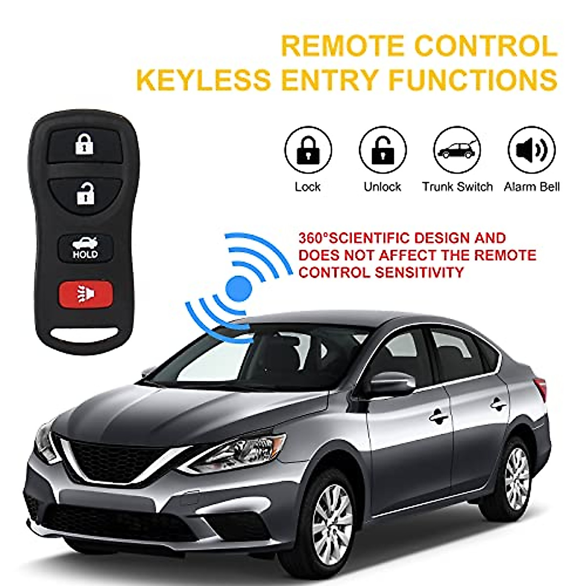 Pilida Keyless Entry Remote Control: Car Key Fob Compatible with Infiniti Nissan Altima Armada Maxima Quest Sentra 350Z| EX35 FX35 FX45 I35 G35 QX56 Replacement for KBRASTU15 (2 Pack)