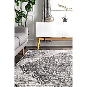 nuLOOM Transitional Floral Jeannette Area Rug, 9x12, Grey