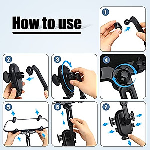 Modiciistra Universal Phone Holder Car, Upgraded Strong Rear View Mirror Phone Holder, Phone Mount for Car Compatible with iPhone, Samsung, and Other 4-7inch Smartphones