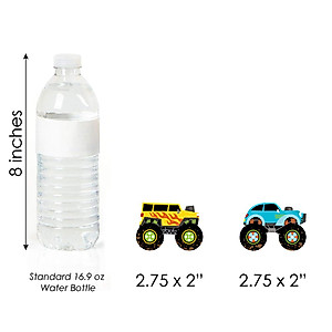 Big Dot of Happiness Smash and Crash - Monster Truck - DIY Shaped Boy Birthday Party Cut-Outs - 24 Count