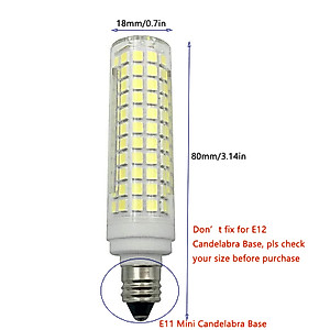 Lxcom Lighting E11 LED Corn Bulb 15W Dimmable Ceramic Candelabra Bulbs (2 Pack)- 136 LEDs 2835 SMD 1500LM Cool White 6500K 120W Equivalent T3/T4 JDE11 120V Lamp for Home Lighting