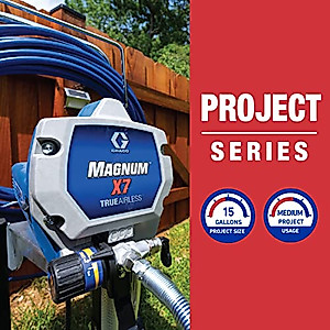 Graco Magnum 262805 X7 Cart Airless Paint Sprayer, Gray & 243041 Magnum 15-Inch Tip Extension, Gray & 247340 1/4-Inch Airless Hose, 50-Foot, Feet