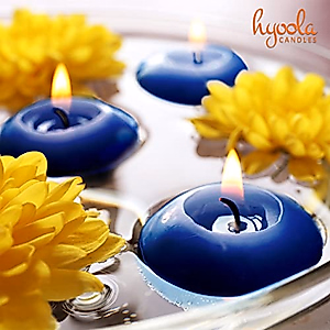 Hyoola Premium Midnight Blue Floating Candles 1.75 Inch - 3 Hour Burn Time - Made in Europe - 20 Pack