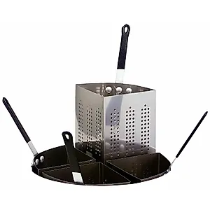 Crestware Stainless Steel 20-Quart Four Compartment Pasta Cooker Insert, Silver