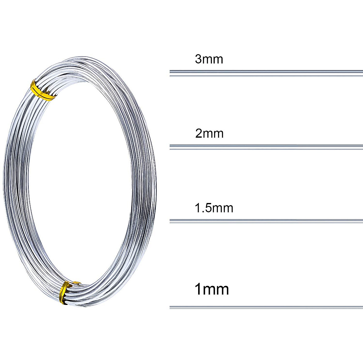 TecUnite Aluminum Craft Wire for Sculpting Armature Bendable Craft Wire for DIY Jewelry Making (1 Roll,Silver,10 M x 1 mm)