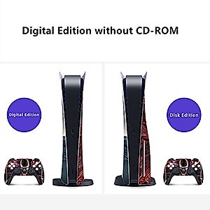 Skins for PS5 Console and Controller Digital Edition,Stickers and Wraps for Playstation5 Console and Cotrolloers Digital Version，Durable Scratch ，Resistant Bubble-Free,Model B