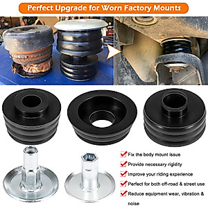 KF04060BK Body Mount Bushing Kit Fits for Ford F250 F350 Super Duty 2008-2016 2WD 4WD Polyurethane Body Cab Mounts & Steel Sleeves & Hardware (Black)