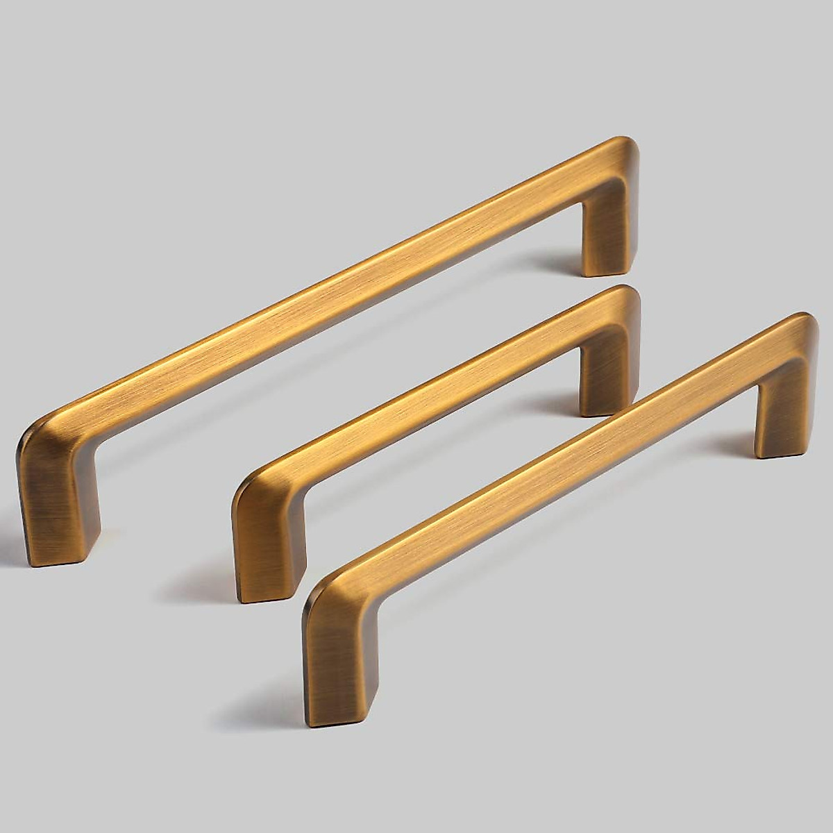 Goo-Ki Brushed Brass Zinc Alloy Cabinet Handles - 7.56''(192mm) Hole Center Affordable Luxury Cabinet Pull Hardware for Bedroom, Kitchen, 10 Pack