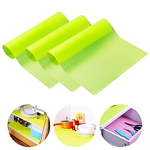 Refrigerator Pad Fridge Mats Washable Shelf Liner Pads Fresh Vegetable Fruits Pads Drawer Liner Table Mats Placemat 4pcs Green