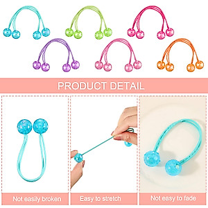 Juinte 6 Pairs Ball Hair Bands, 6 inches Acrylic Butterfly Ponytail Hair Bands, Hair Accessories for Girls Women Kids, Multicolor (12 Count)