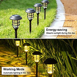 SOLPEX 8 Pack Solar Lights Outdoor, Warm White Solar Landscape Lights, Waterproof Outdoor Solar Lights Walkway for Patio, Lawn, Yard and Landscape