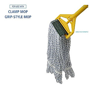 Boardwalk BWK552 Rayon/Polyester Wide Floor Finish Mop Head - Medium, White/Blue (12/Carton)