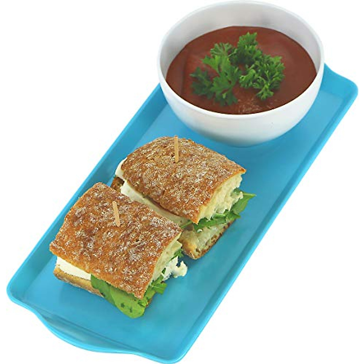 Calypso Basics Rectangular and Tidbit Serving Tray Set, Turquoise