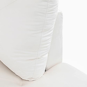 LostCat 97" W Sectional Sofa with Chaise, Flannel Modular Sectional Sofa, Modular Couch, L Shaped Sofas & Couches White Sectional Couches for Living Room Furniture Sets, White