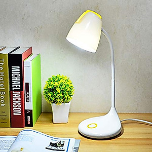Eye-Caring LED Eye Protection Desk Lamp Energy-saving Rotating Folding Button Dimming Table Lamp for Students To Learn and Write Office lamp (Color : Yellow)