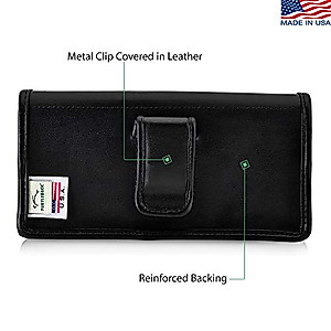 Turtleback Holster Compatible with Samsung Galaxy S10+ Plus S9+ S8+ A30 A20 A50 Black Belt Case Leather Pouch with Executive Belt Clip Horizontal Made in USA