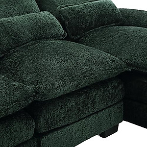 U-Shaped Cushions Deep Seat Sectional Sofa Couch w/Double Chaise (Left & Right) and 4 Lumbar Pillows,110.6" Corner Symmetrical Overstuffed Comfy Sofa&Couch for Home Office Apartment Living Room Sets