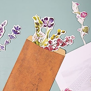 NEWEST 60 Pieces Colorful Flower Bookmarks, Paper Bookmark Card Sets Page Markers for Students Reading, 30 Designs