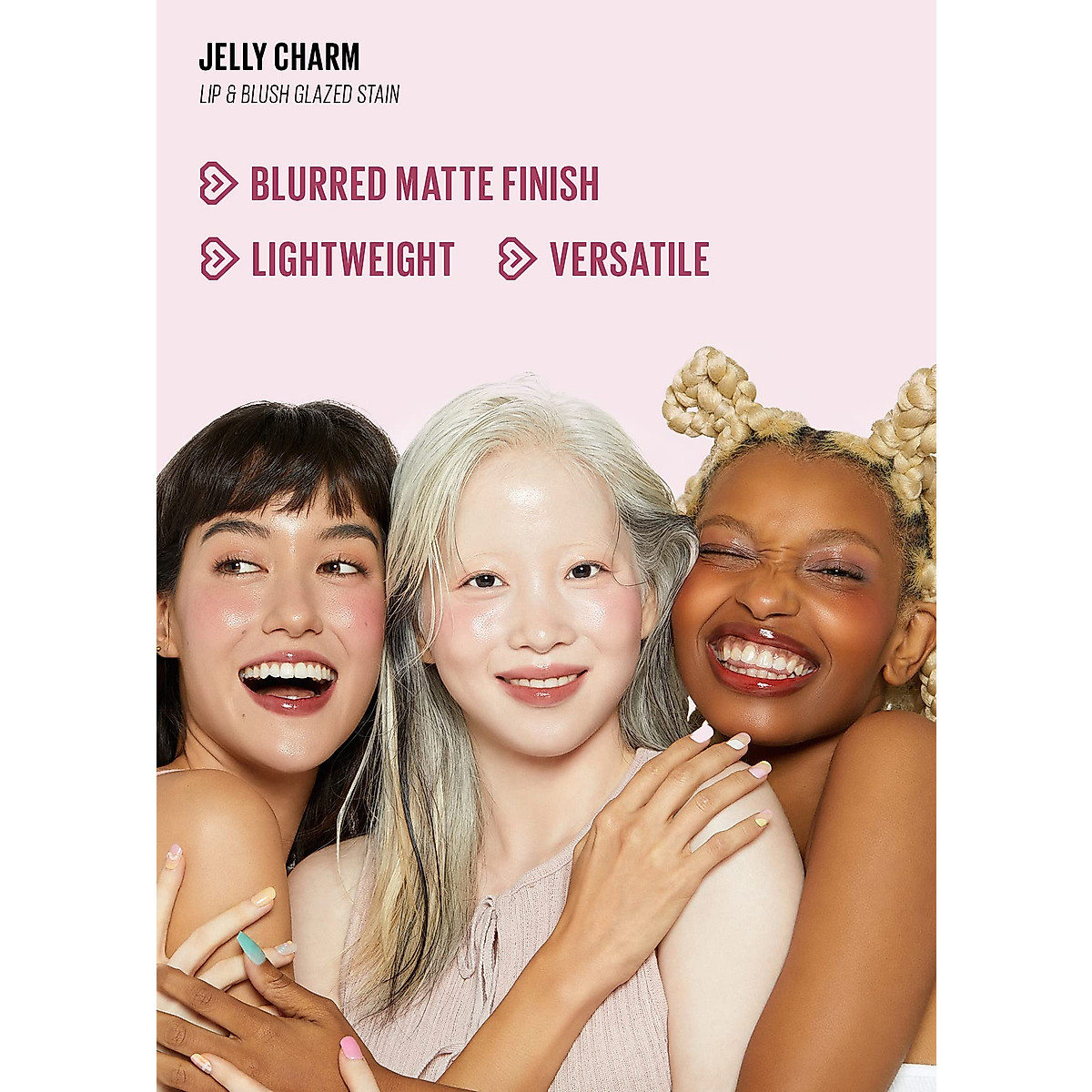 Kaja Lip & Blush Glazed Keychain Stain - Jelly Charm 02 Squeeze Guava | with Triple Berry Complex, Lemon Fruit Extrac & Olive Squalane, Hydrating, Long Lasting Lip Tint