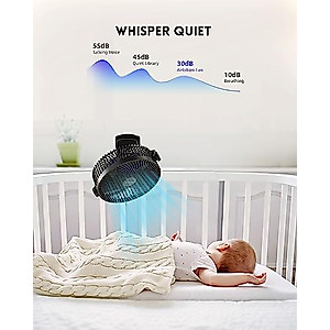 Airbition 10000mAh 8-Inch Clip on Fan Rechargeable, Battery Operated Powered USB Clamp Fan Portable for Golf Cart RV Car Travel Camping Tent Workout Treadmill Personal Bed Desk