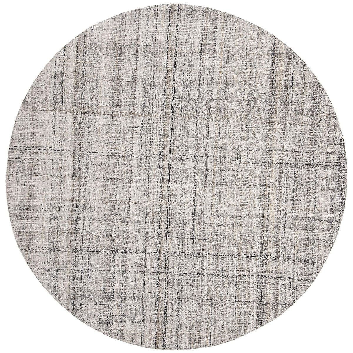 SAFAVIEH Abstract Collection Area Rug - 6' Round, Camel & Black, Handmade Wool & Viscose, Ideal for High Traffic Areas in Living Room, Bedroom (ABT141C)