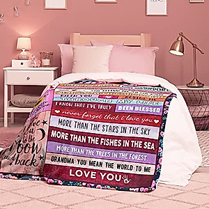 Eslygoily Gifts for Grandma from Grandkids for Grandma from Grandkids Unique Gifts Ideas for Grandma Birthday Gifts for Grandma for Grandma Throw Blankets 60x50 inch