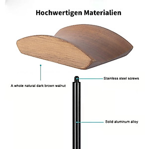 Jcurycke Headphone Stand Headset Holder with Walnut Wood Headrest,Gaming Headset Stand Earphone Stand with Solid Heavy Base for All Headphone Sizes