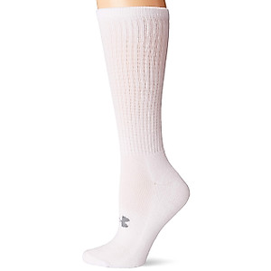 Under Armour Adult Athletic Crew Socks, 3-Pairs , White , Large