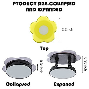 Weewooday 6 Pieces Flower Phone Back Grips Colorful Flower Finger Phone Stand Foldable Finger Holder Cute Cellphone Grip for Most Smartphones and Tablets, 6 Colors
