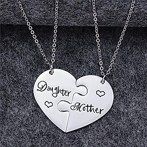 iJuqi Mother Daughter Necklace Gifts - 2PCS Mom Necklace from Daughter, Mom Gifts Daughter Gifts for Christmas Mother's Day