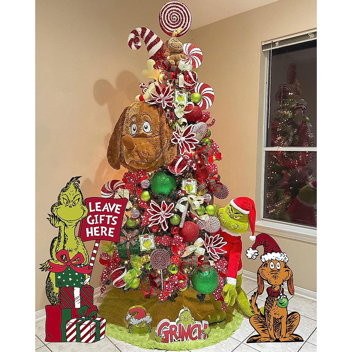 Large Funny Christmas Decorations, Christmas Thief Cardboard Cutouts for Christmas Tree Decorations Xmas Home Decor -2pc