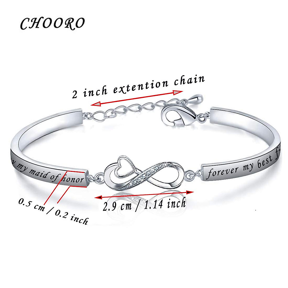 CHOORO Wedding Gift Junior Bridesmaid Bracelet Wedding Party Gifts for Junior Bridesmaids Maid of Honot Bracelet (S)