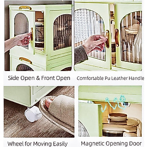 Fordonral 3 Pack Closet Organizers and Storage, Collapsible Storage Bins with Lids and 3 Doors, Heavy Duty Stackable Storage Bins Modern Cabinet, 3 × 11 Gallon / 50 Liters / 44 Quart